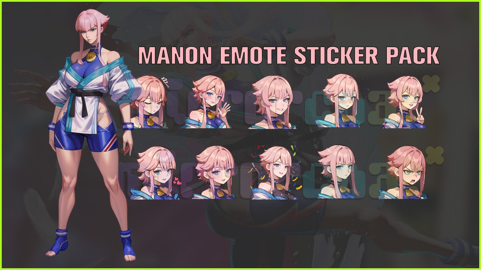Manon SF6, Twitch, Discord, Youtube, YT, Stream Emote Emoji Sticker ...