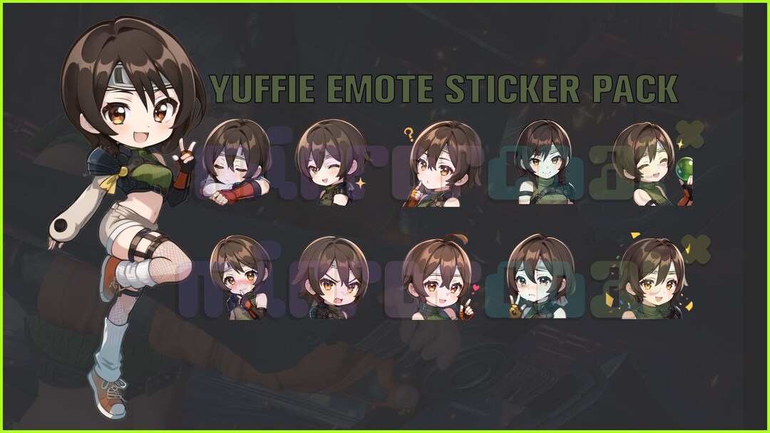 Yuffie, FF7, Twitch, Discord, Youtube, YT, Stream Emote Emoji Sticker ...