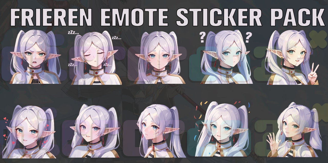Frieren, Twitch, Discord, Youtube, YT, Stream Emote Emoji Sticker Pack ...