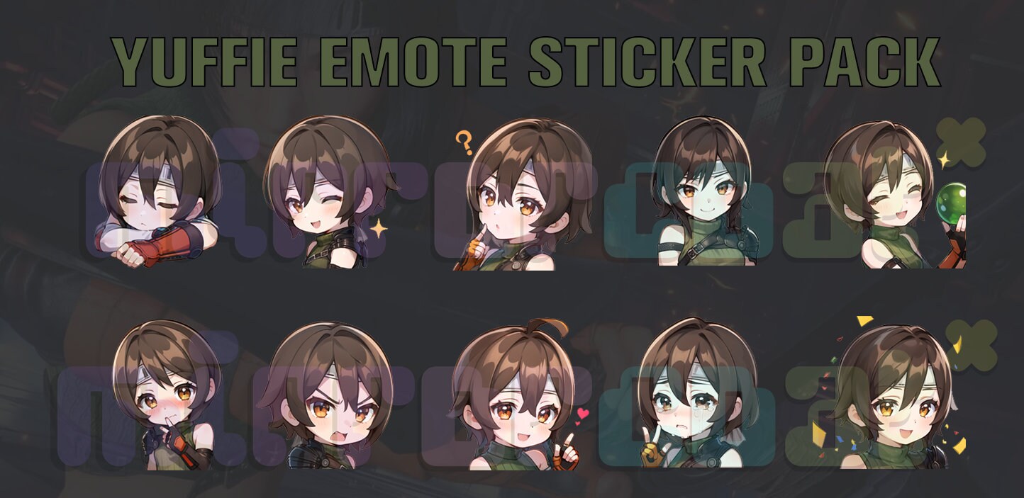 Yuffie, FF7, Twitch, Discord, Youtube, YT, Stream Emote Emoji Sticker ...