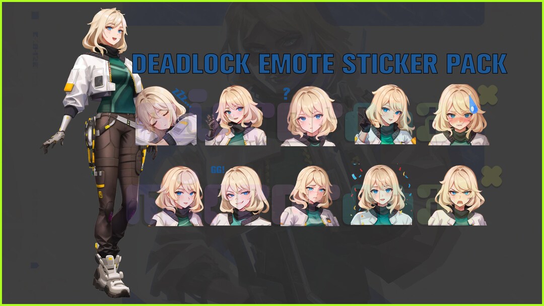 Deadlock Valorant Emote Sticker Pack: Chibi Video Game (10 Stickers ...
