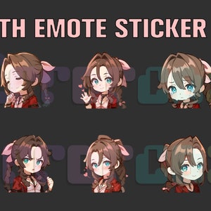 FF7 Girls Emote Sticker Pack: Tifa, Aerith, Yuffie (digital Download ...