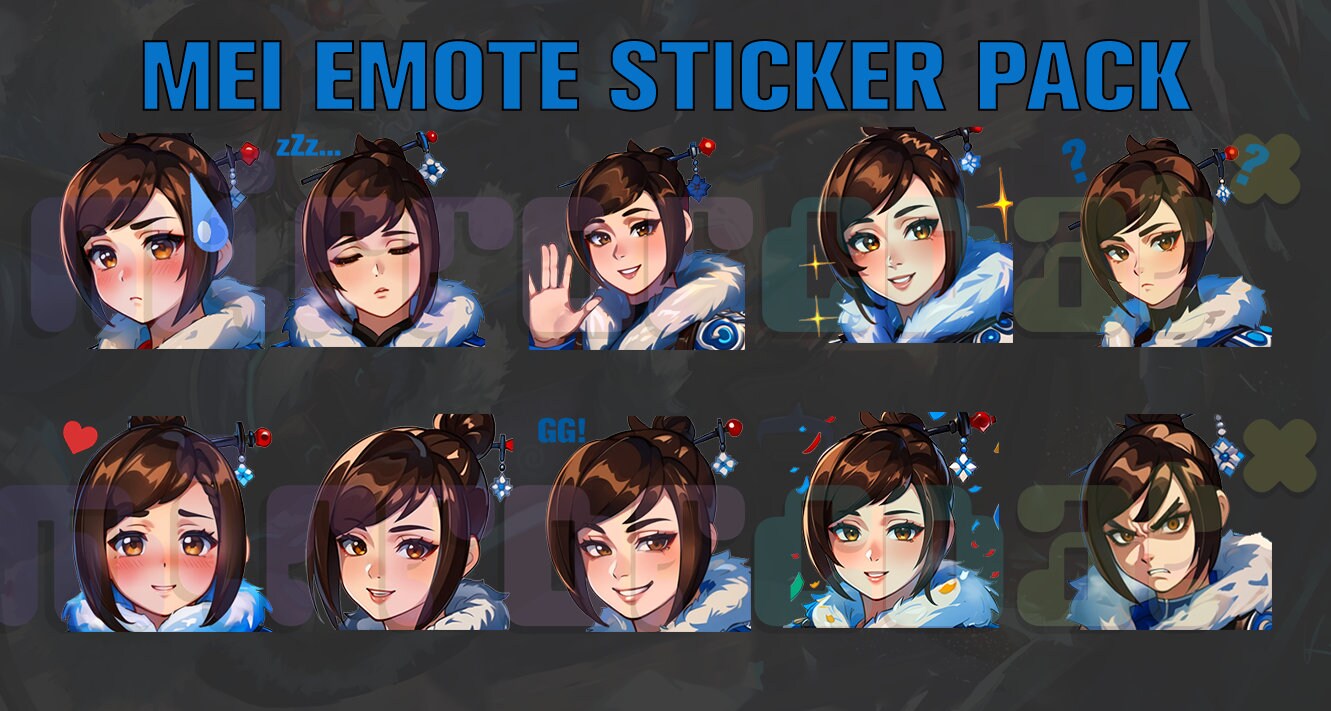 OW Bundle 3 Pack,kiriko,mei,dva,twitch, Discord, Youtube, YT, Stream Emote Emoji Sticker Pack ...