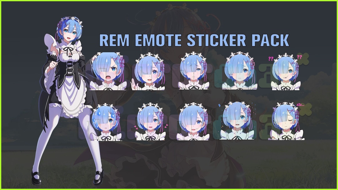Rem Re: Zero, Twitch, Discord, Youtube, YT, Stream Emote Emoji Sticker ...