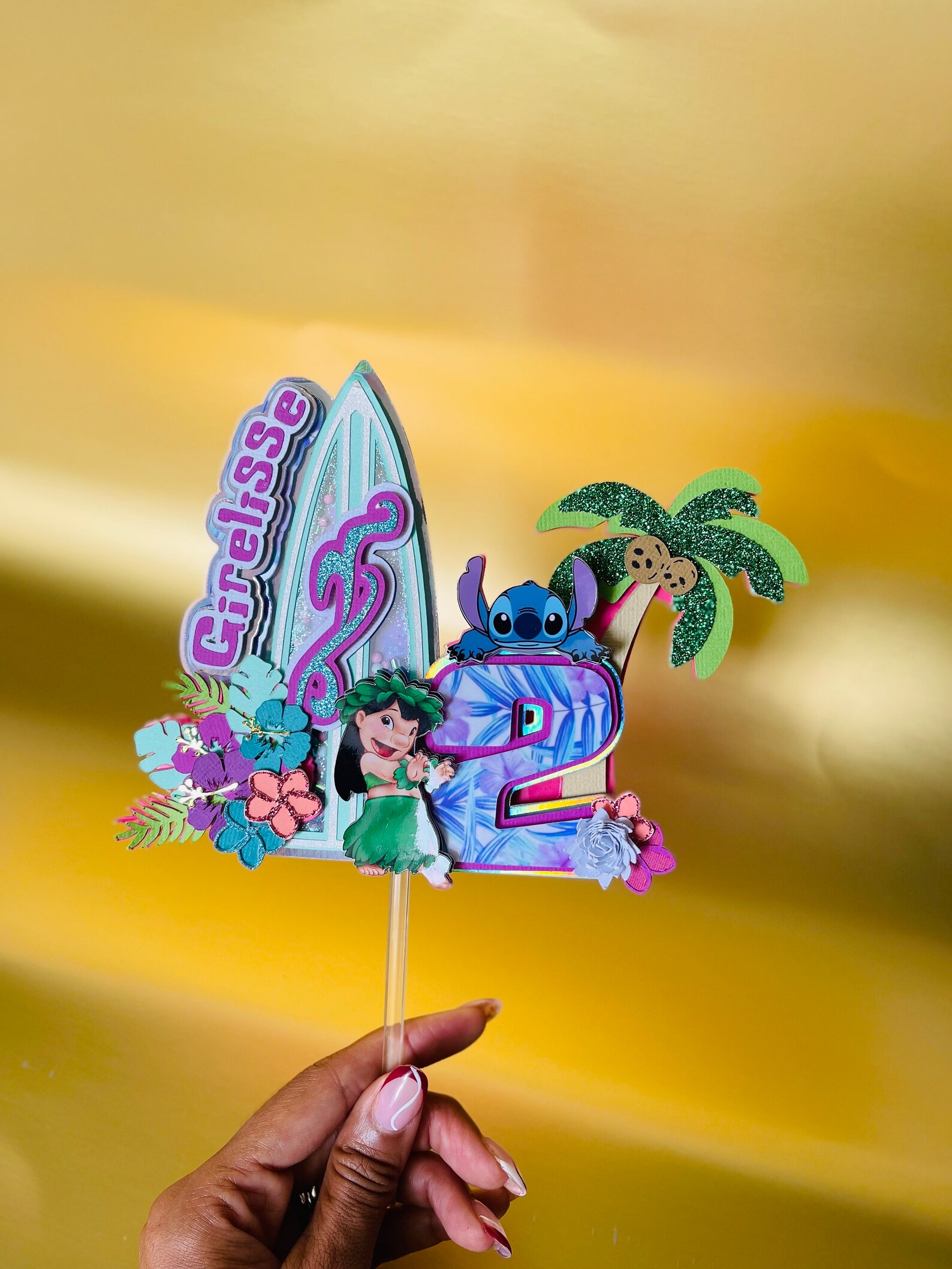 Lilo Cake Topper, Stitch Cake Topper,hawaiian Topper,lilo and Stitch ...