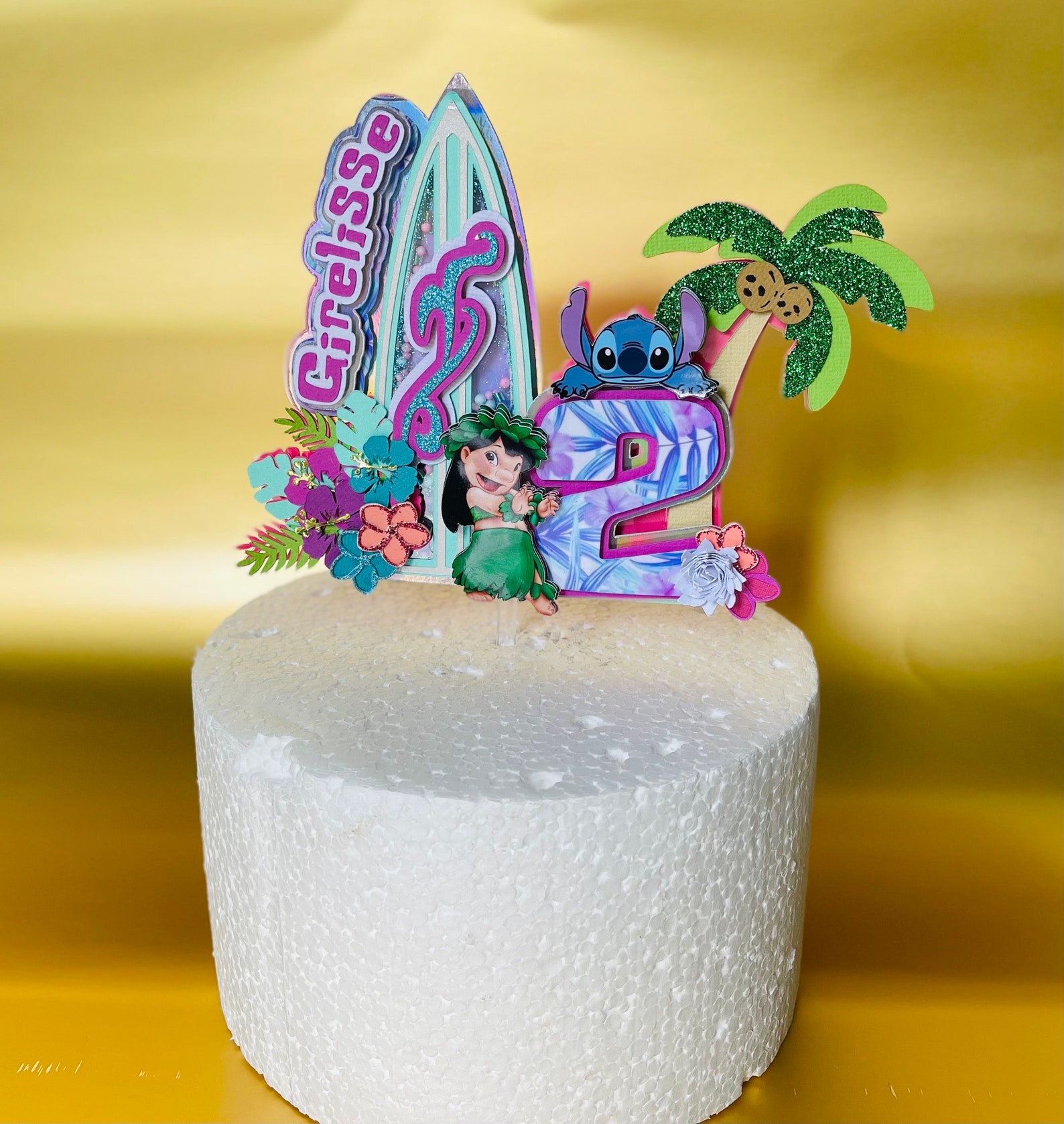 Lilo Cake Topper, Stitch Cake Topper,hawaiian Topper,lilo and Stitch ...