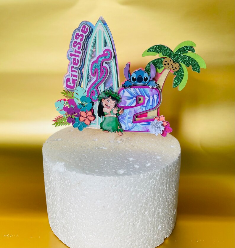 Lilo Cake Topper, Stitch Cake Topper,hawaiian Topper,lilo and Stitch ...