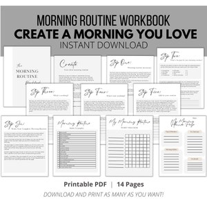 Intentional Morning Routine Workbook Printable, Create a Morning ...