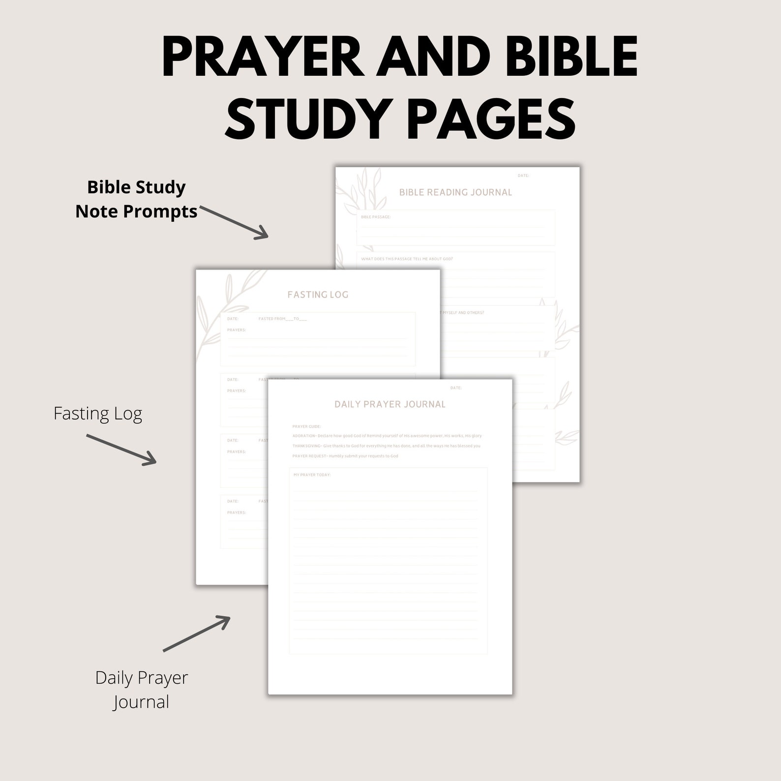Printable Bible Study and Prayer Journal Pages | Bible Reading Notes ...
