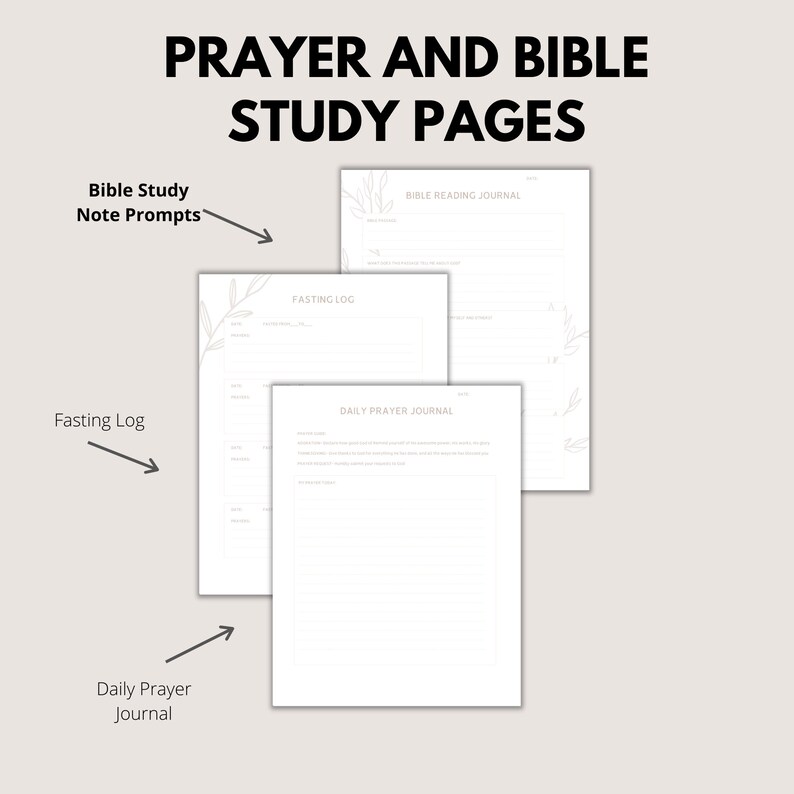 Printable Bible Study and Prayer Journal Pages | Bible Reading Notes ...