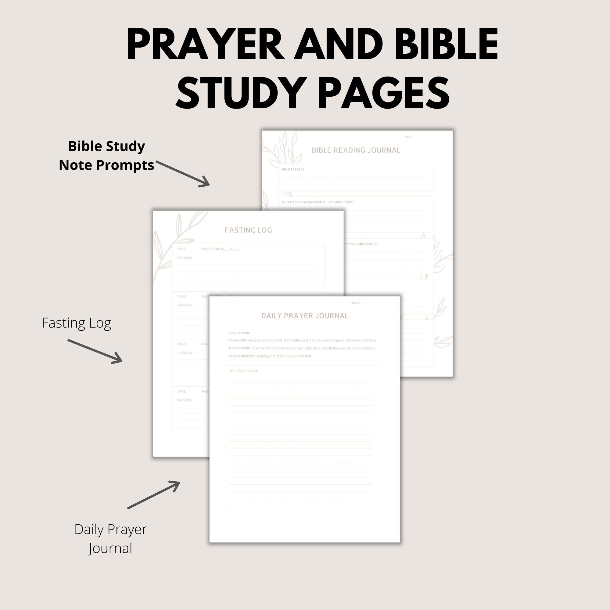 Printable Bible Study and Prayer Journal Pages | Bible Reading Notes ...