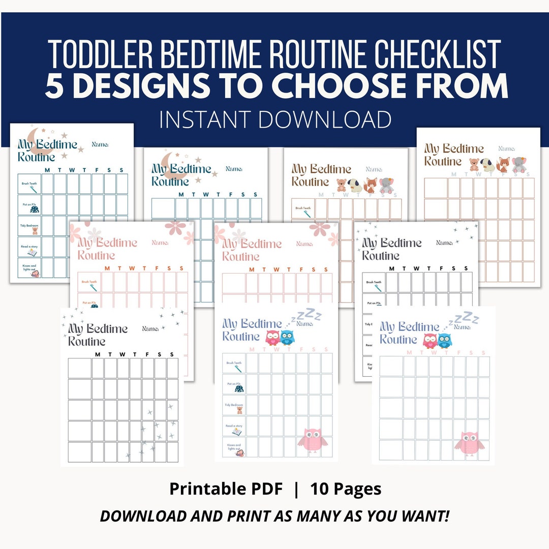 Toddler Bedtime Routine, Nighttime Routine for Preschoolers, Prek ...
