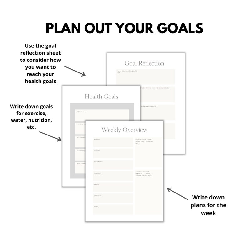 Health and Wellness Planner Printable PDF | Daily and Weekly Planner ...