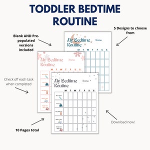 Toddler Bedtime Routine, Nighttime Routine for Preschoolers, Prek ...