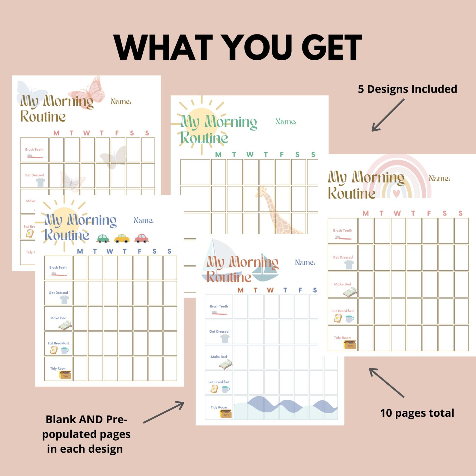 Toddler Morning Routine Checklist Printable PDF, Prek Bedtime Routine ...