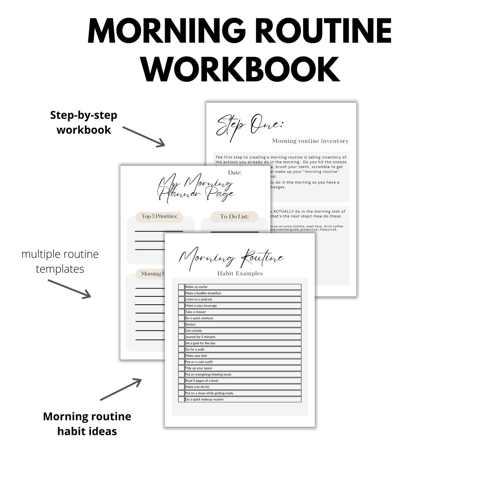 Intentional Morning Routine Workbook Printable, Create a Morning ...