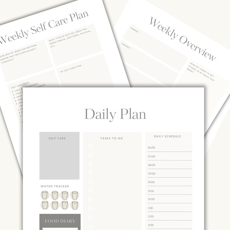 Health and Wellness Planner Printable PDF | Daily and Weekly Planner ...