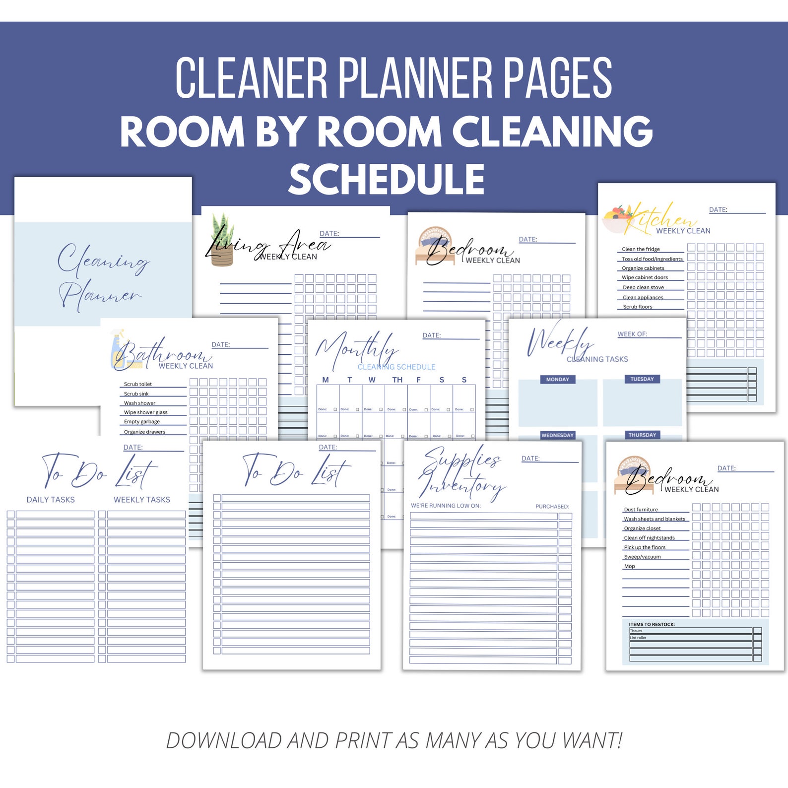 Home Management Planner Printable Binder, Household Planner, Daily ...