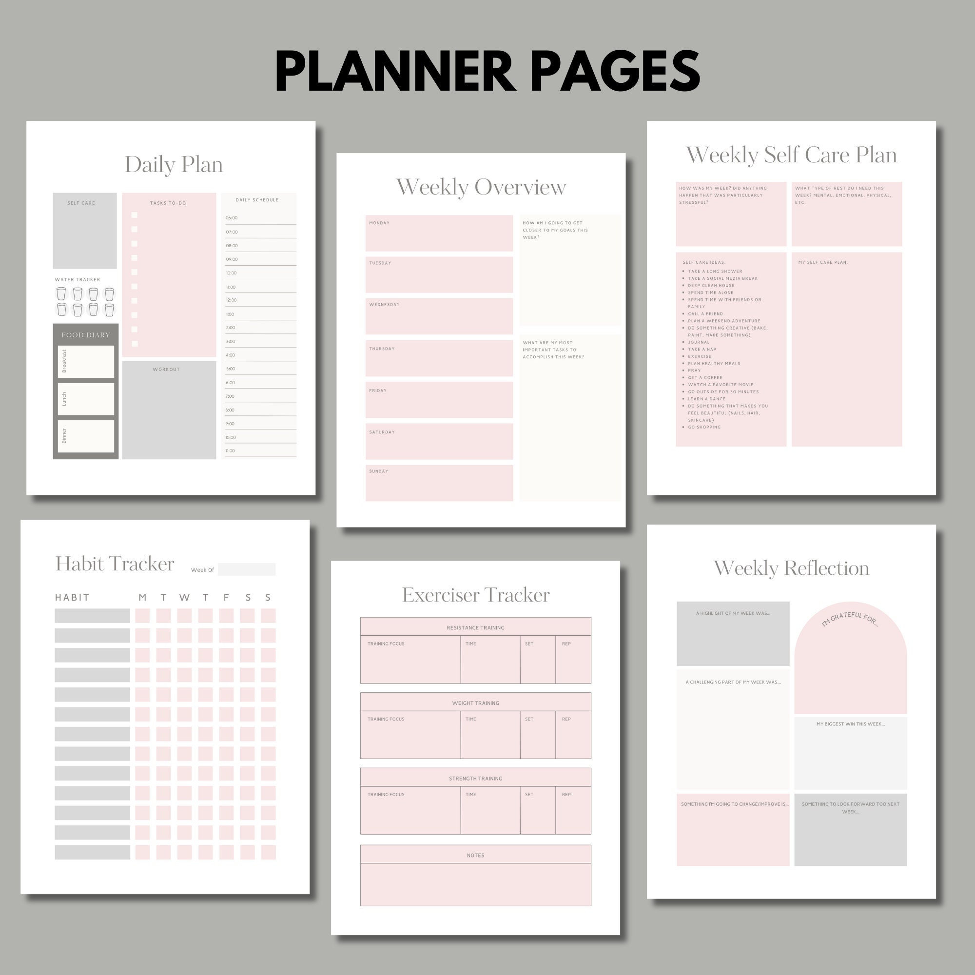 Healthy Habits Planner and Tracker Printable PDF | Daily Planner ...