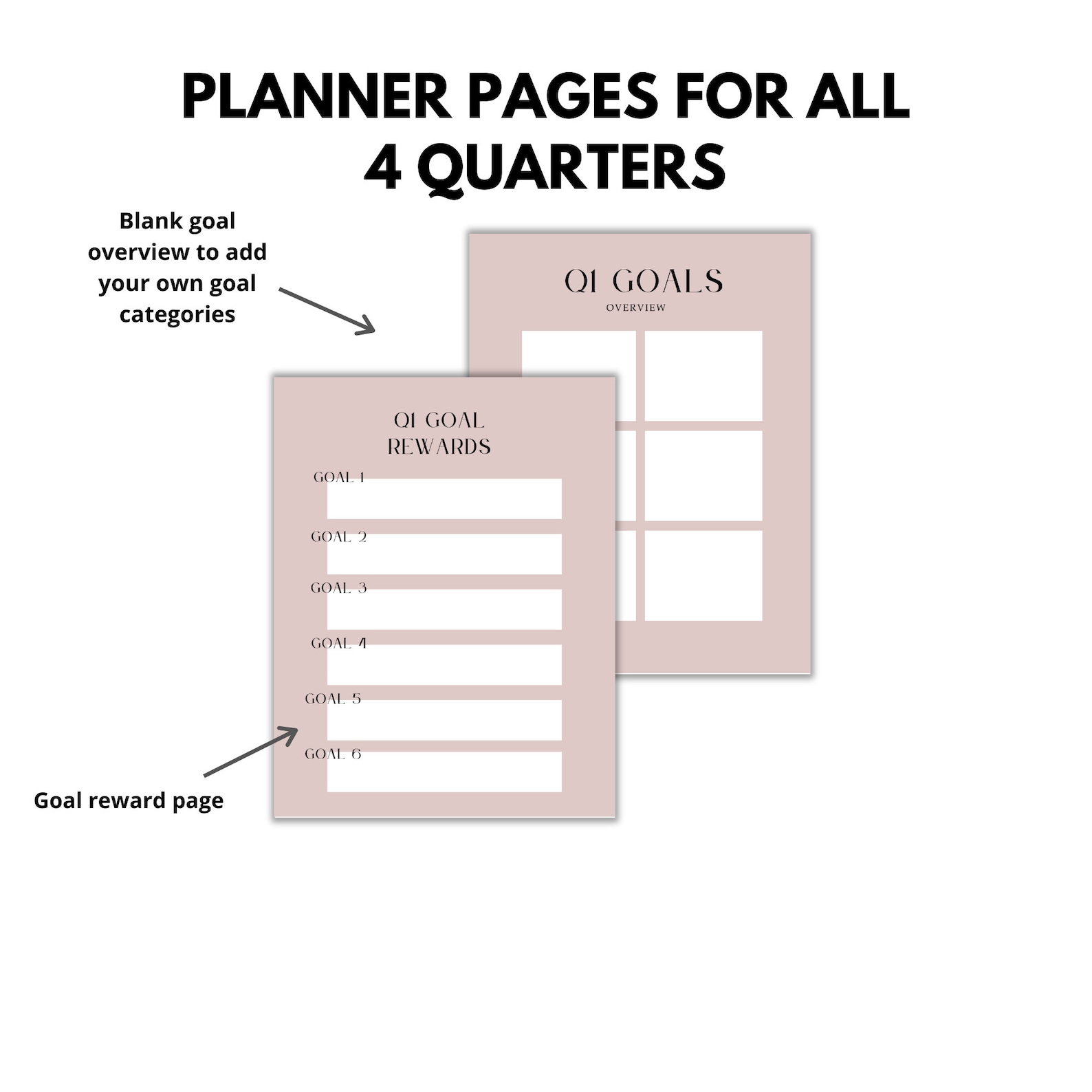 Quarterly Goal Planner 2024, 12 Week Goal Workbook, Simple, Minimal ...