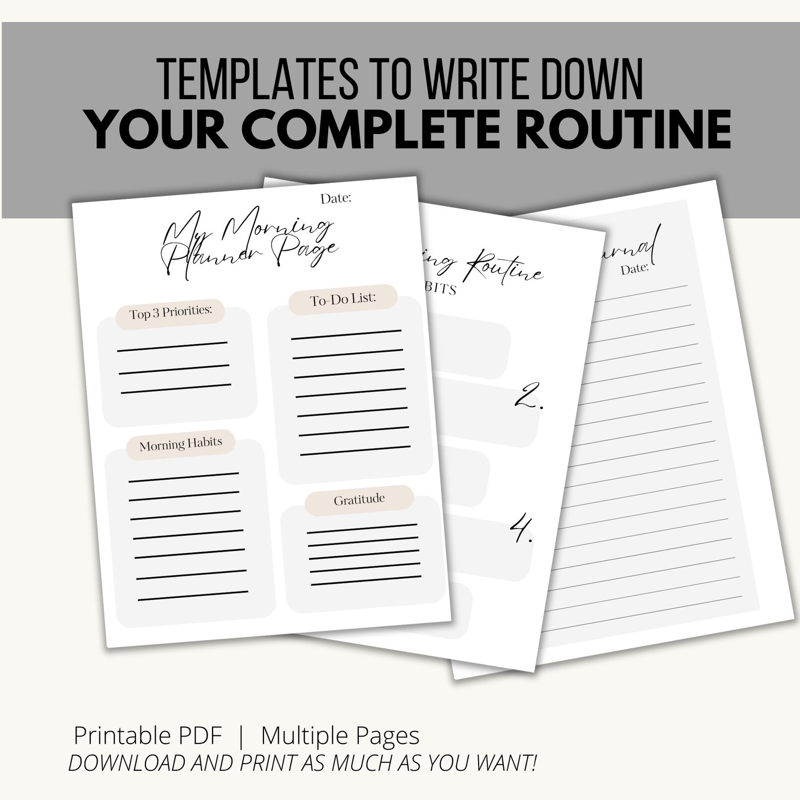 Intentional Morning Routine Workbook Printable, Create a Morning ...