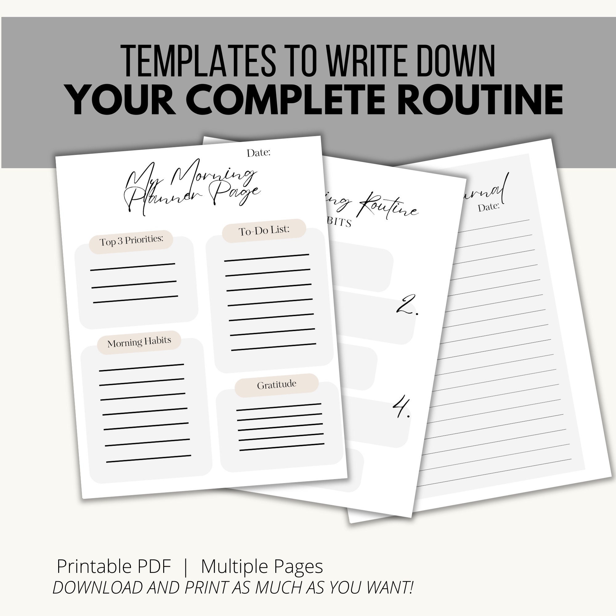 Intentional Morning Routine Workbook Printable, Create a Morning ...