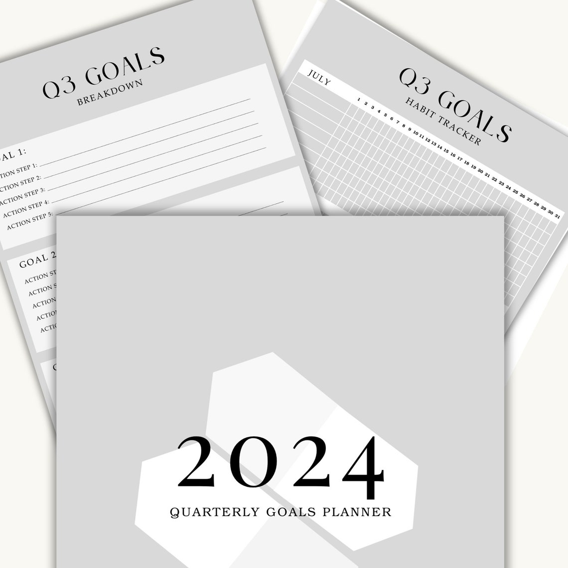 2024 Quarterly Goal Planner Printable Pdf, Goal Strategy Planner, Habit ...