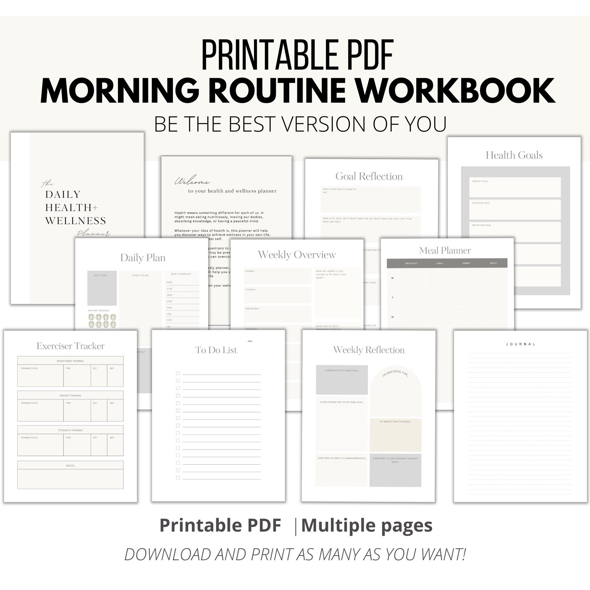 Productivity Planner Printable Bundle Life Planner Binder Goal Planner ...