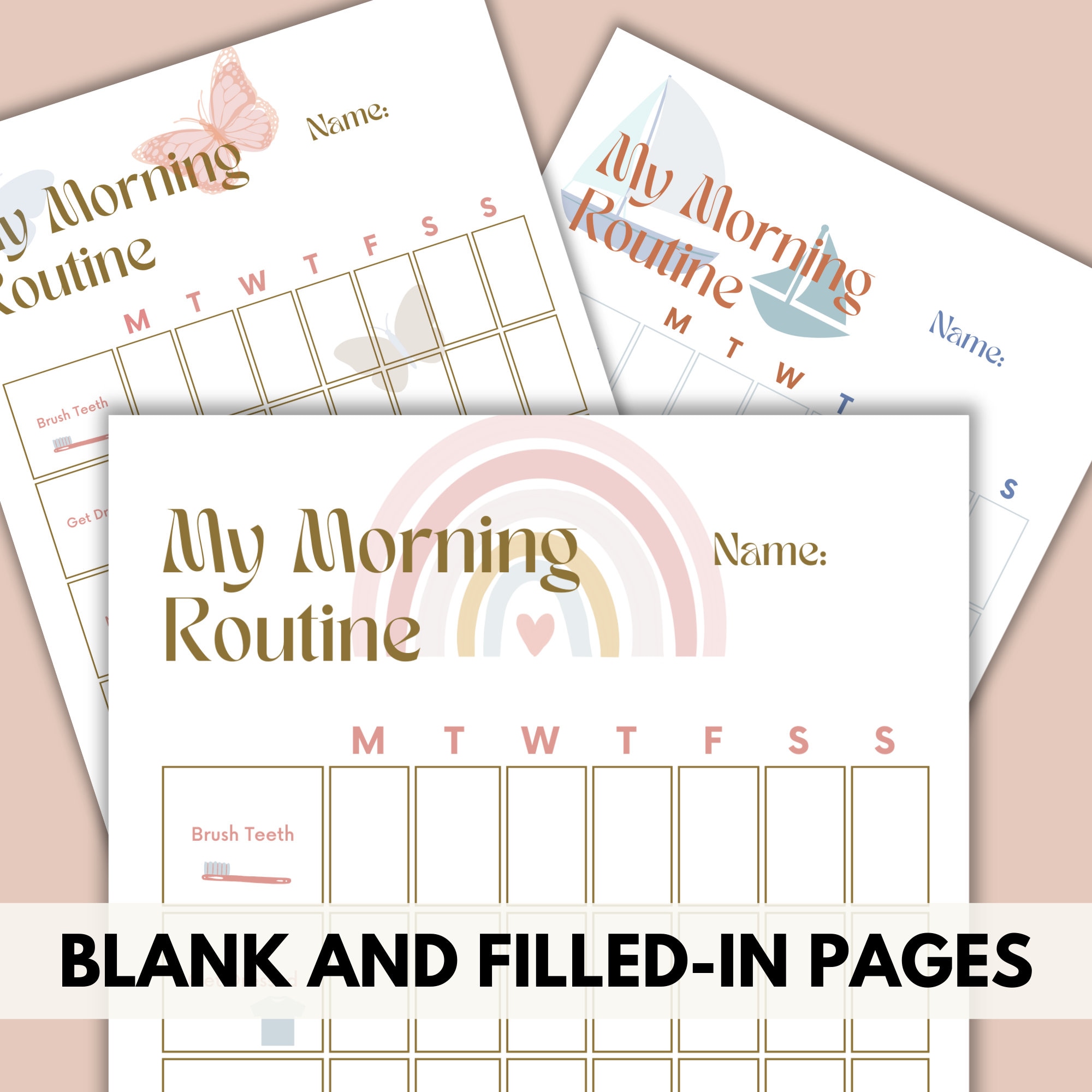 Toddler Morning Routine Checklist Printable PDF, Prek Bedtime Routine ...