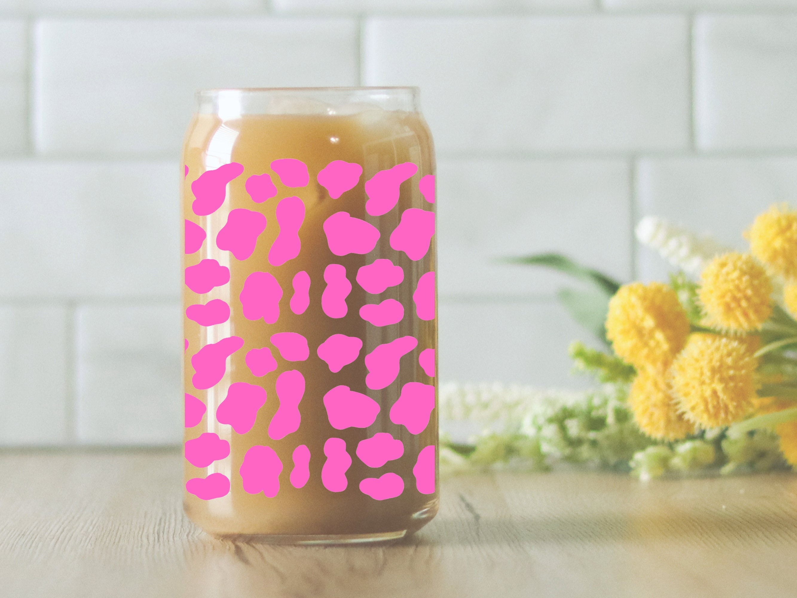 Cow Print Coffee Cup, Glass Tumbler Gifts, Wine and Coffee Lover Gifts ...