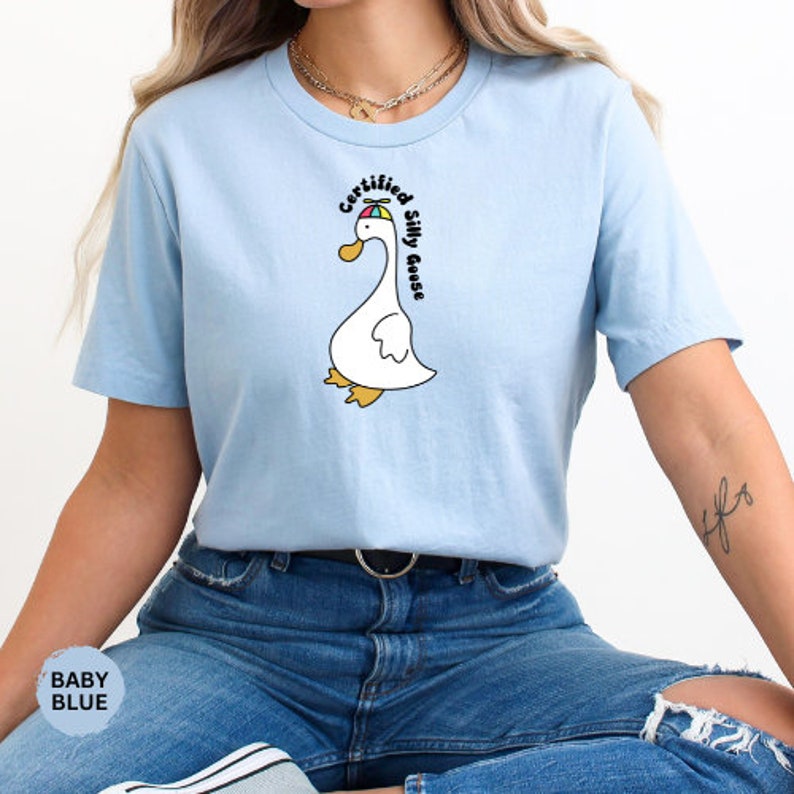 Silly Goose Crewneck T-shirt, Funny Meme Graphic Tee, Unisex Comfy ...