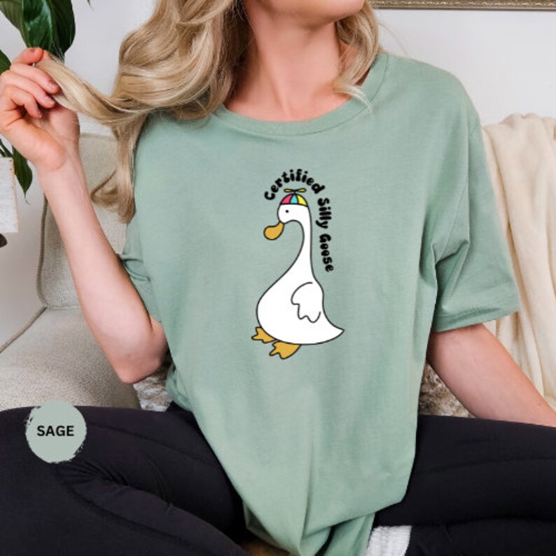 Silly Goose Crewneck T-shirt, Funny Meme Graphic Tee, Unisex Comfy ...