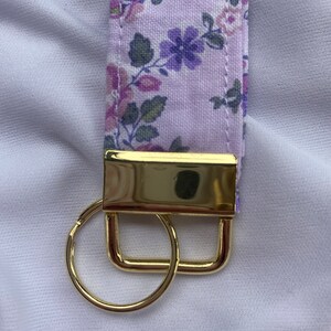 Handmade Coquette Purple Flowers Keychain / Key Fob / Wristlet Strap ...