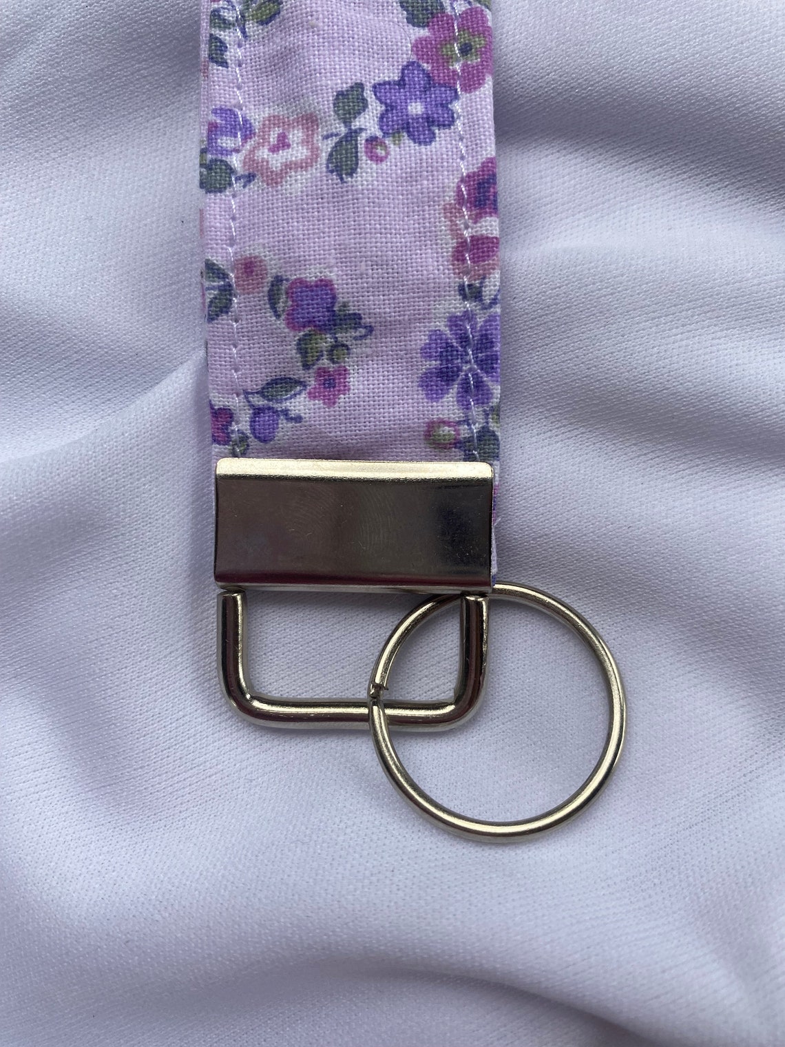 Handmade Coquette Purple Flowers Keychain / Key Fob / Wristlet Strap ...