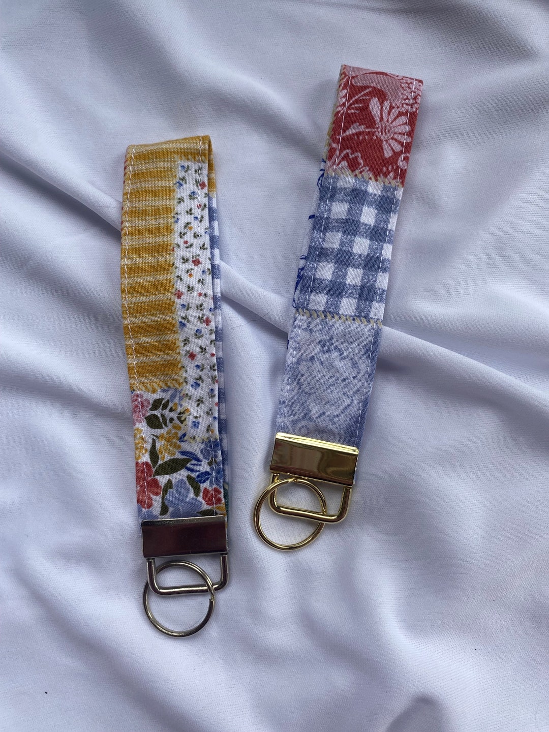 Handmade Boho Patchwork Keychain / Key Fob / Wristlet Strap / Wallet ...