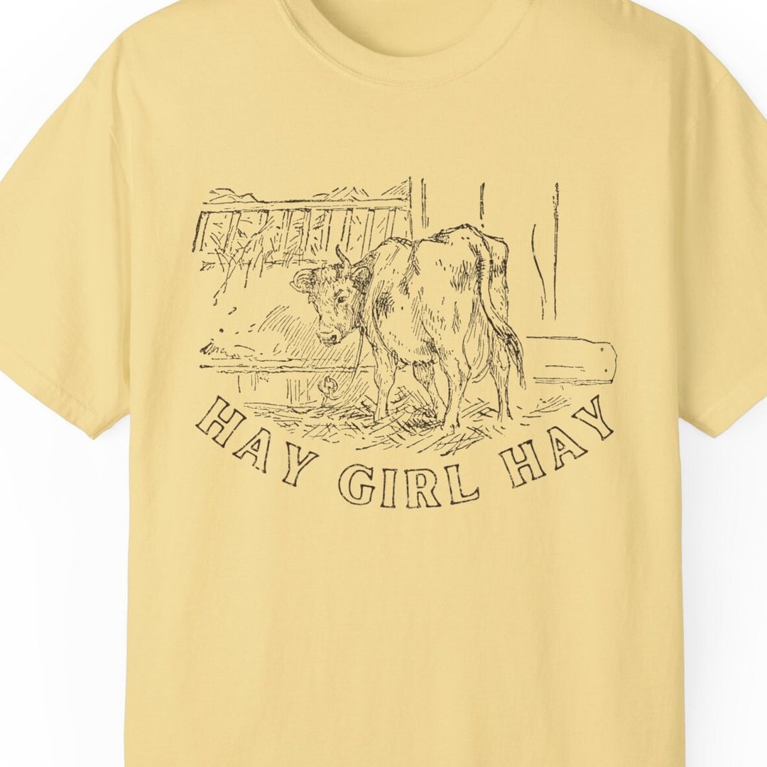 Hay Girl Tee for Farmers, Dairy Farm Cutting Hay, Hobby Farm Homestead ...