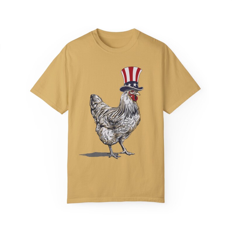 Patriotic Chicken Shirt, Uncle Sam Hat Rooster Tee, July 4th ...