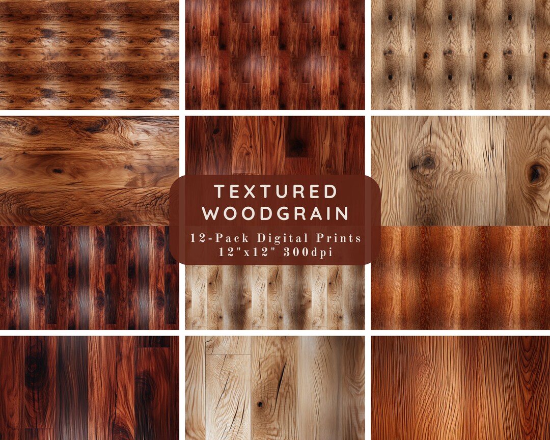 Textured Woodgrain 12 Pack Woodgrain Theme Scrapbook Paper Journal ...