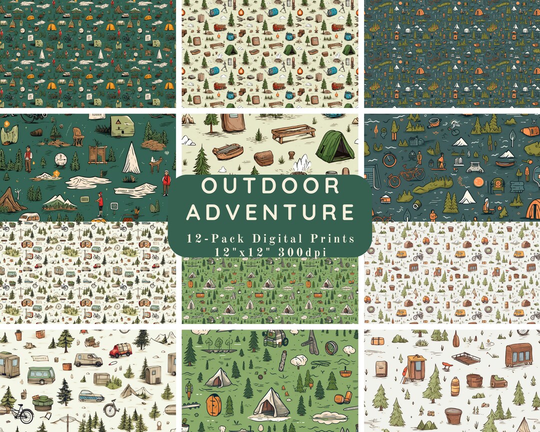 Outdoor Adventure 12 Pack Outdoor Themed Scrapbook Paper Journal Paper ...