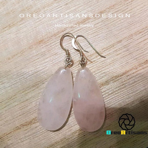 Rose Quartz Earrings - Etsy