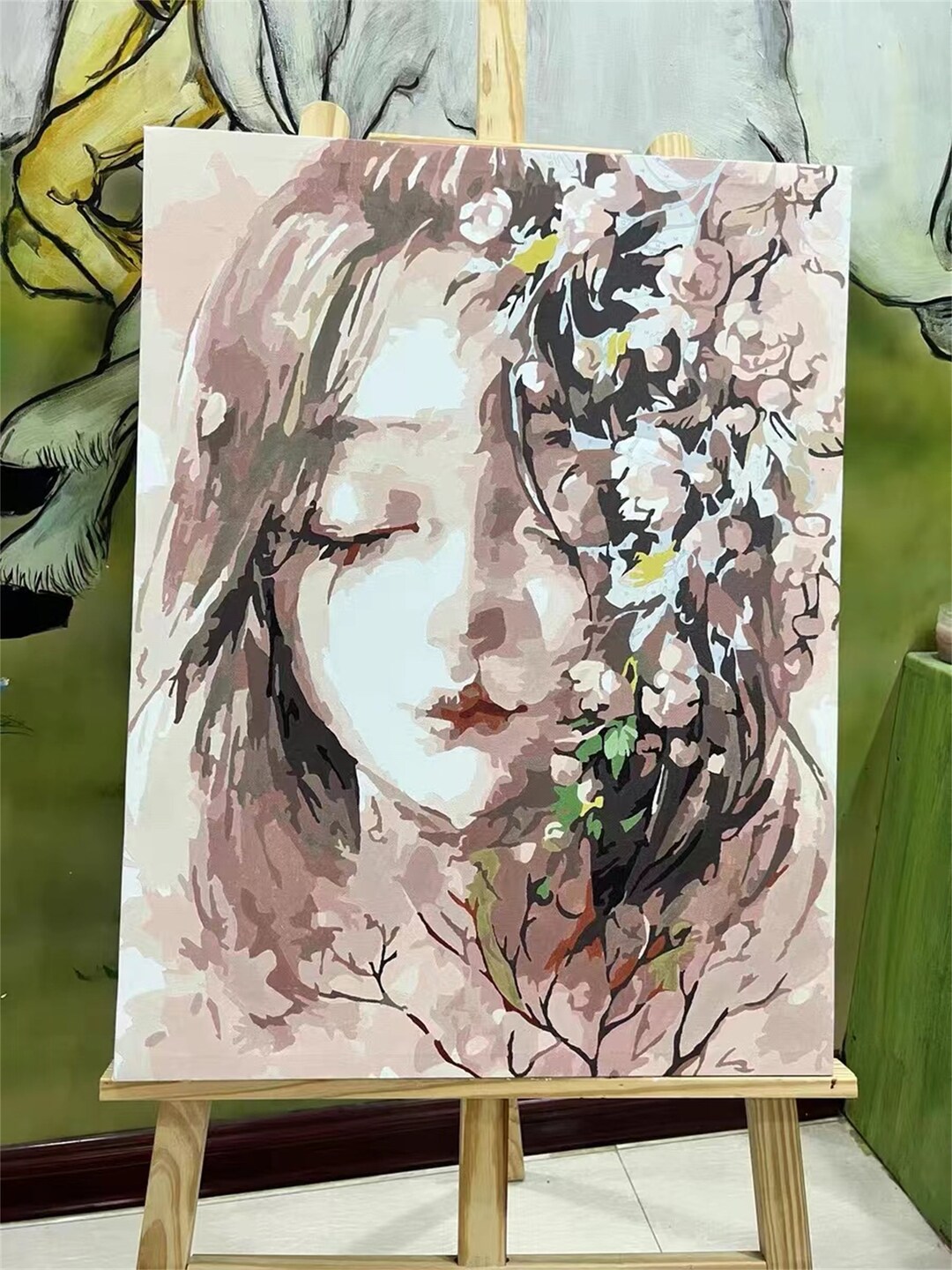 Hand-painted Anime Living Room Oil Painting Hanging Decoration - Etsy