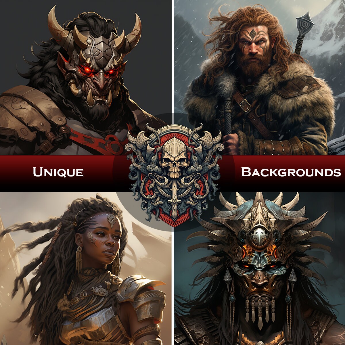 20 Barbarian Busts, Portrait Set, Npc's, Illustrations, Characters ...