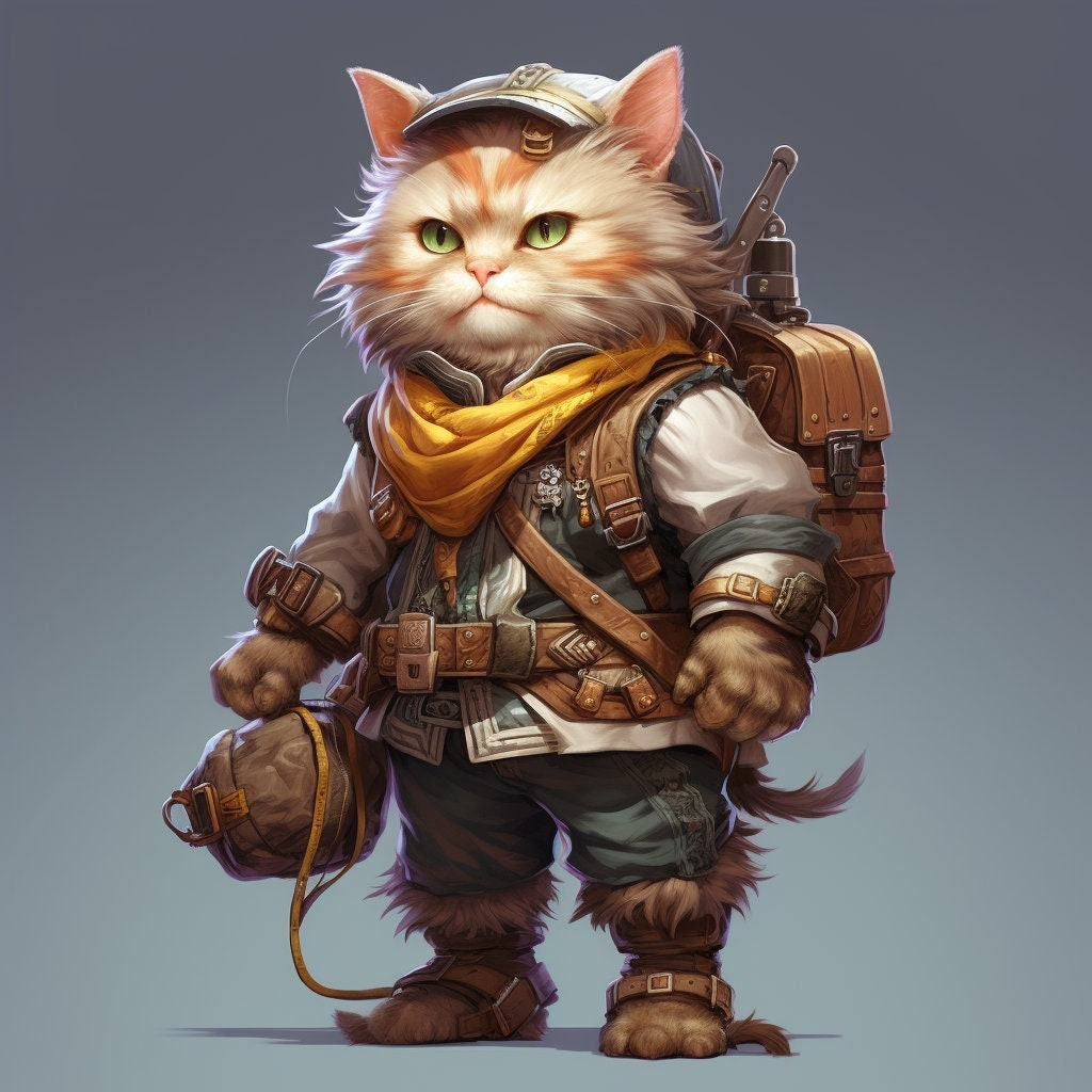 Travelling Merchant Cat Print Adorable Fantasy Feline Art Perfect for ...