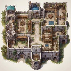 Castle Map Pack: Stoney Keep - 5 Unique Locations D&D Game Print ...