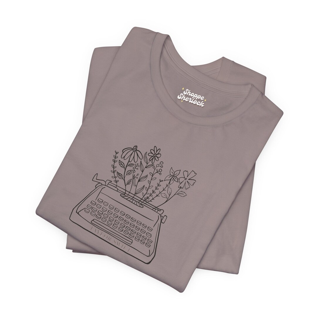 Taylor Swift Typewriter and Flowers Unisex Jersey Short Sleeve Tee, the ...