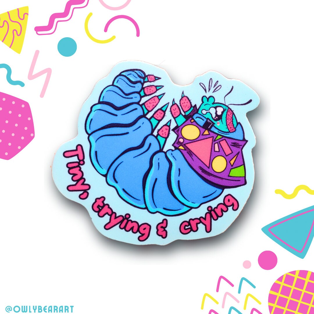 Retro 80s Bug Weatherproof Vinyl Sticker - 2.5" Cute Funny & Relatable ...