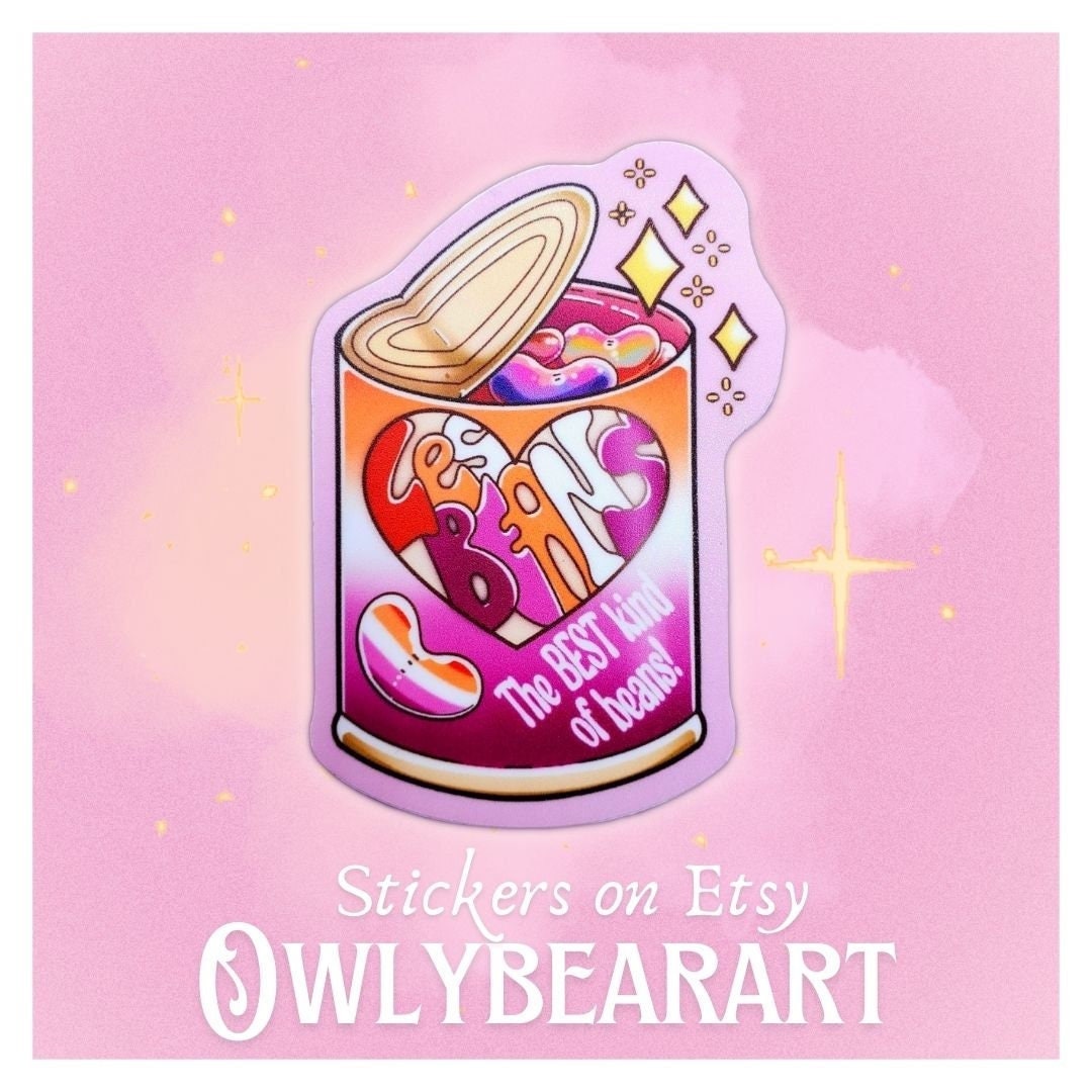 Les’beans (lesbian Beans) Vinyl Sticker | Lesbian Pride Pun Decal for ...