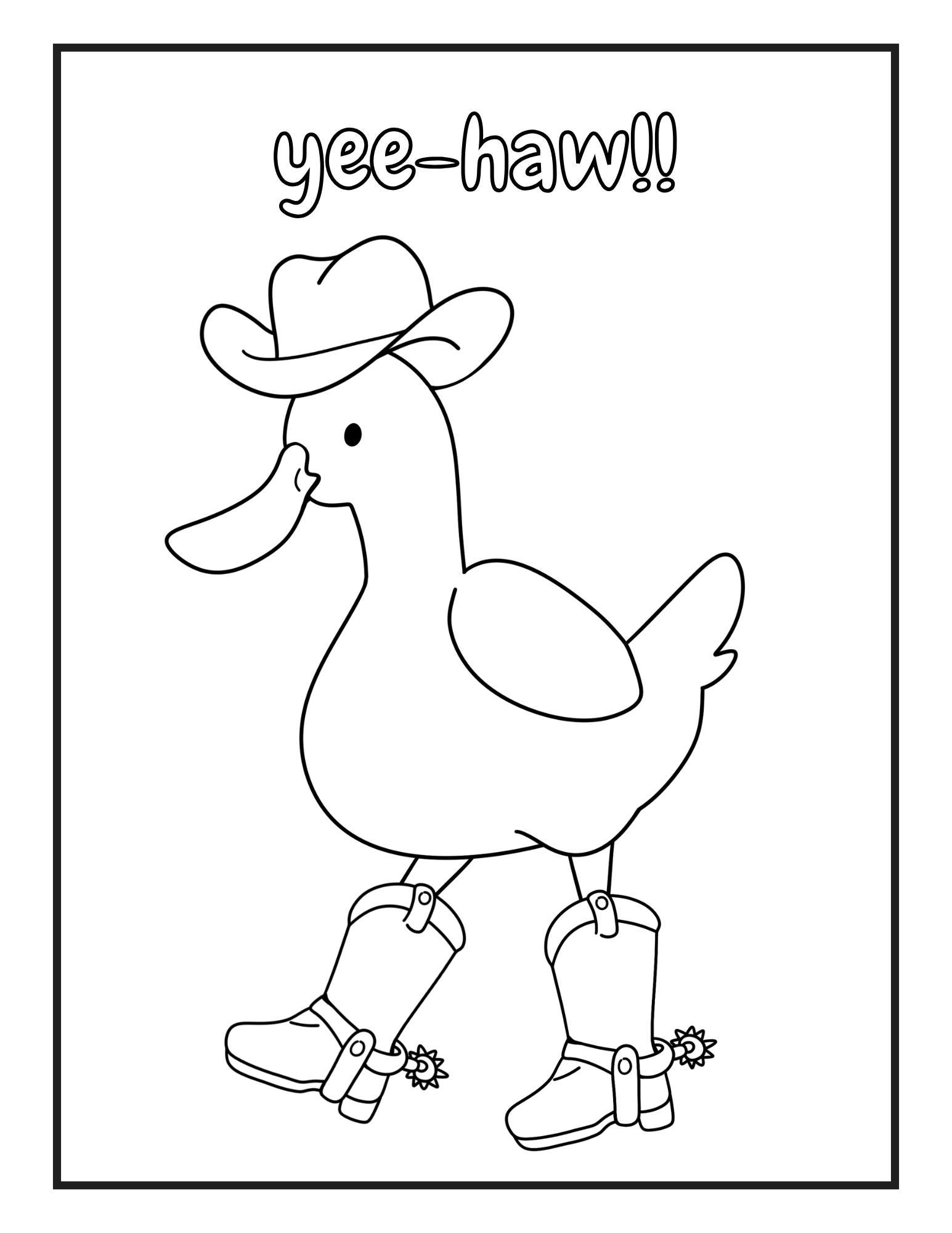 Five Cute Duck Coloring Pages to Print - Etsy