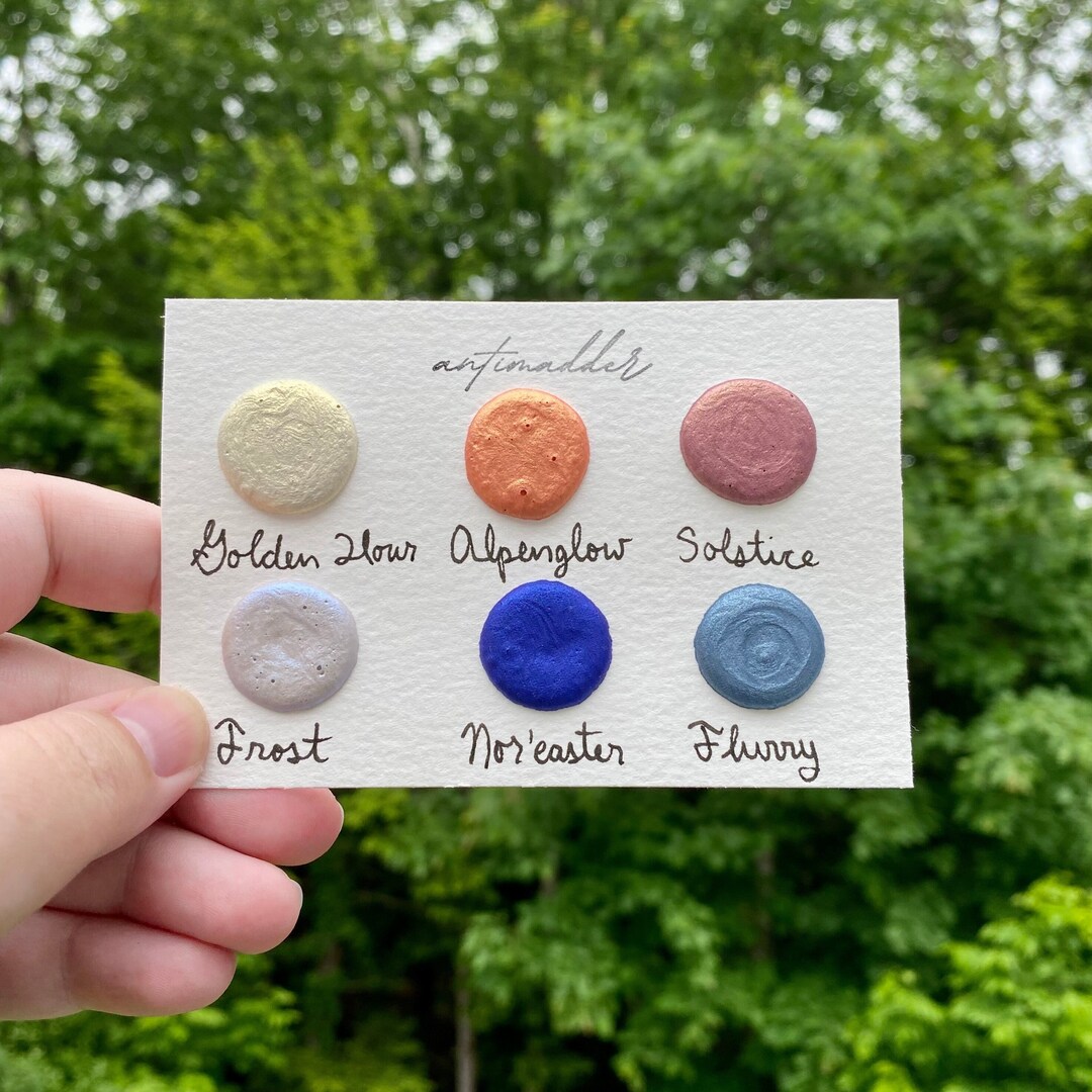 Polar Night Dot Card Sample Palette - Collection of 6 Handmade Mica ...