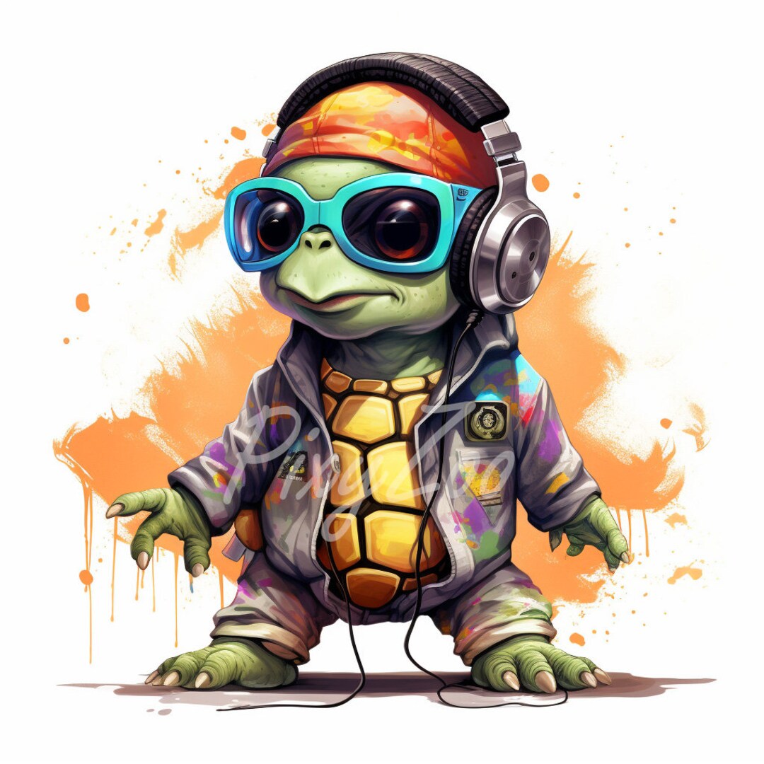 Hiphop Portraits of Turtles High Quality Printable Digital Art for ...